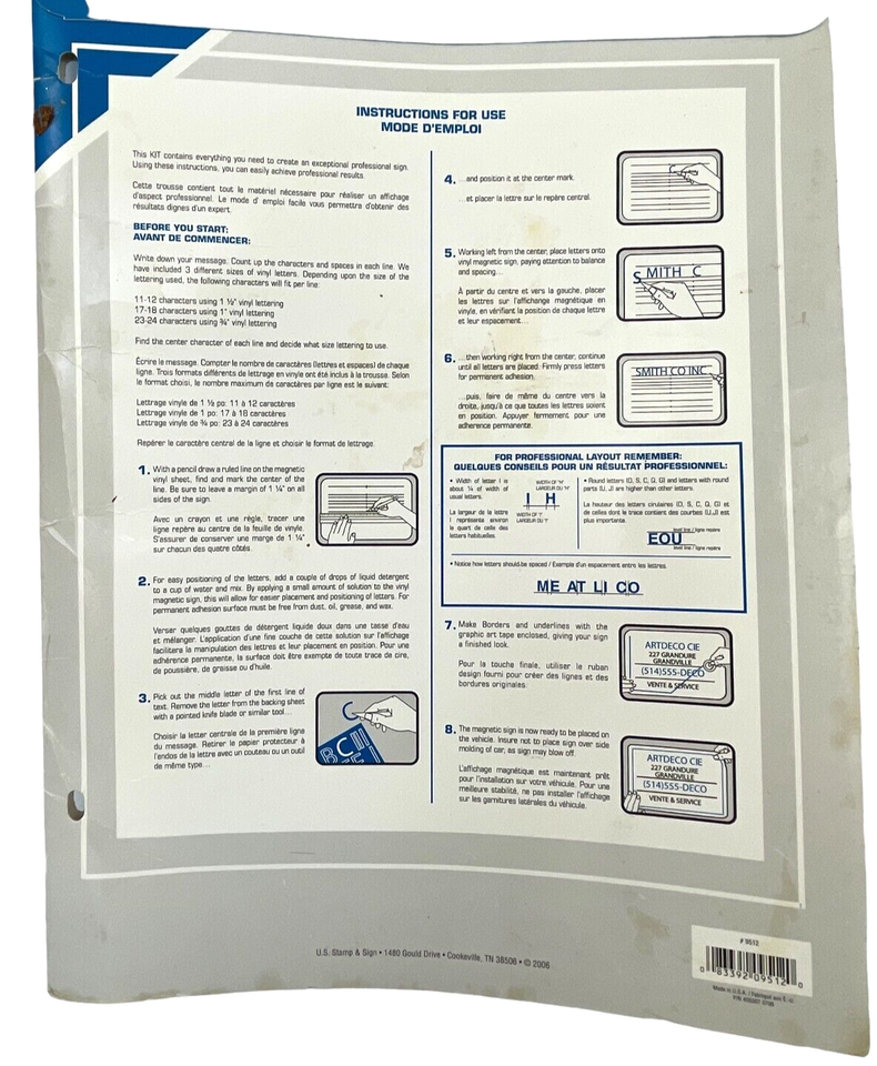 White Magnetic Vinyl Sign Kit For Car and Truck 12" x 18" 2 Sheets | eBay