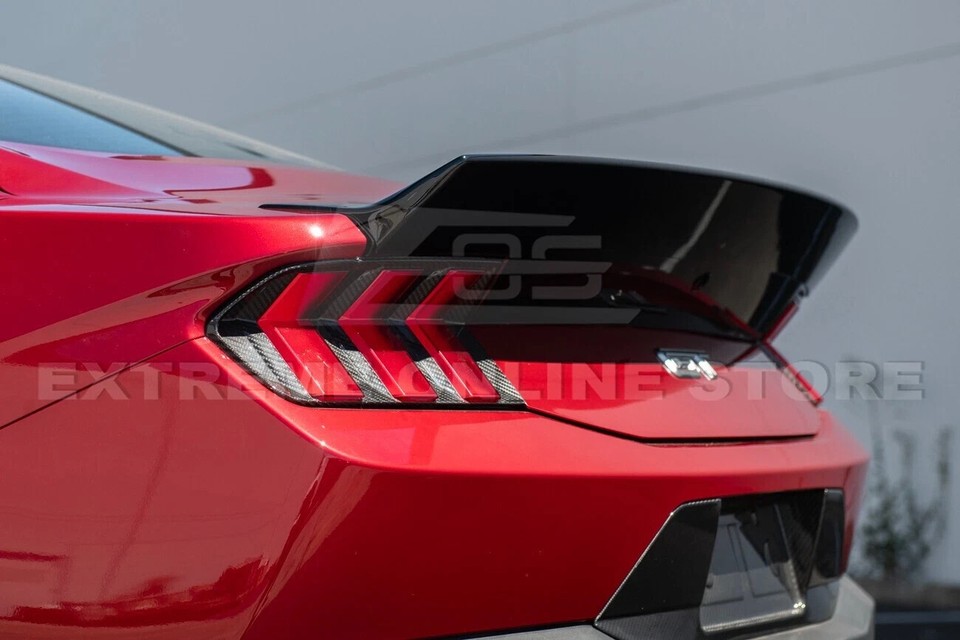 Glossy BLACK Rear Spoiler Fits 24-Up Ford Mustang S650 Coupe Trunk Lid ...