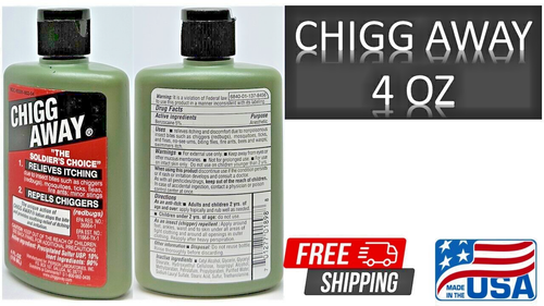 CHIGG-AWAY LOTION 4OZ RELIEVES ITCHING, REPELS CHIGGERS MOSQUITOES ...