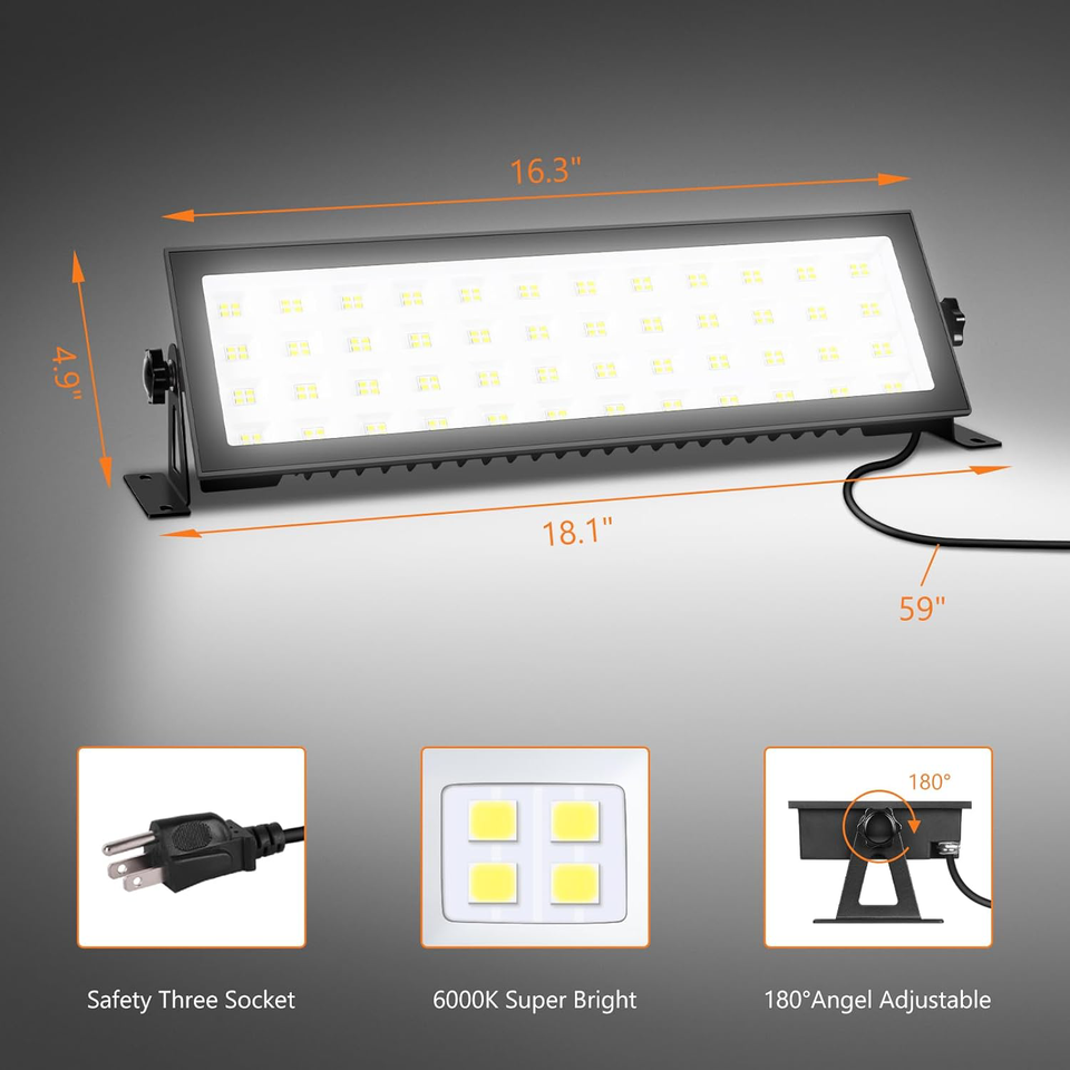 OOOLED 2 Pack LED Shop Lights, 100W 13000LM 6000K Super Bright LED Work ...