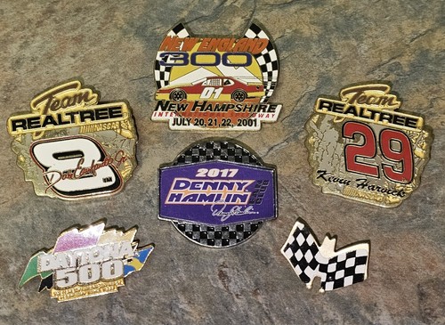 Lot of 6 NASCAR Racing Pins Earnhardt Daytona 500 Harvick Hamlin New ...
