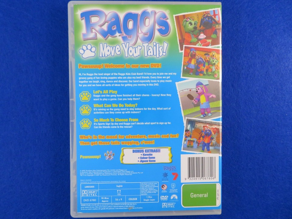 Raggs Move Your Tails - DVD - Region 4 - Fast Postage !! 9324915067806 ...