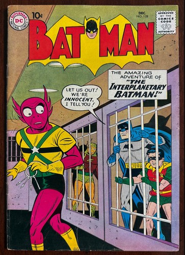BATMAN #128 - SCI FI Cover & Story - ROBIN - 1959 DC Comics | eBay