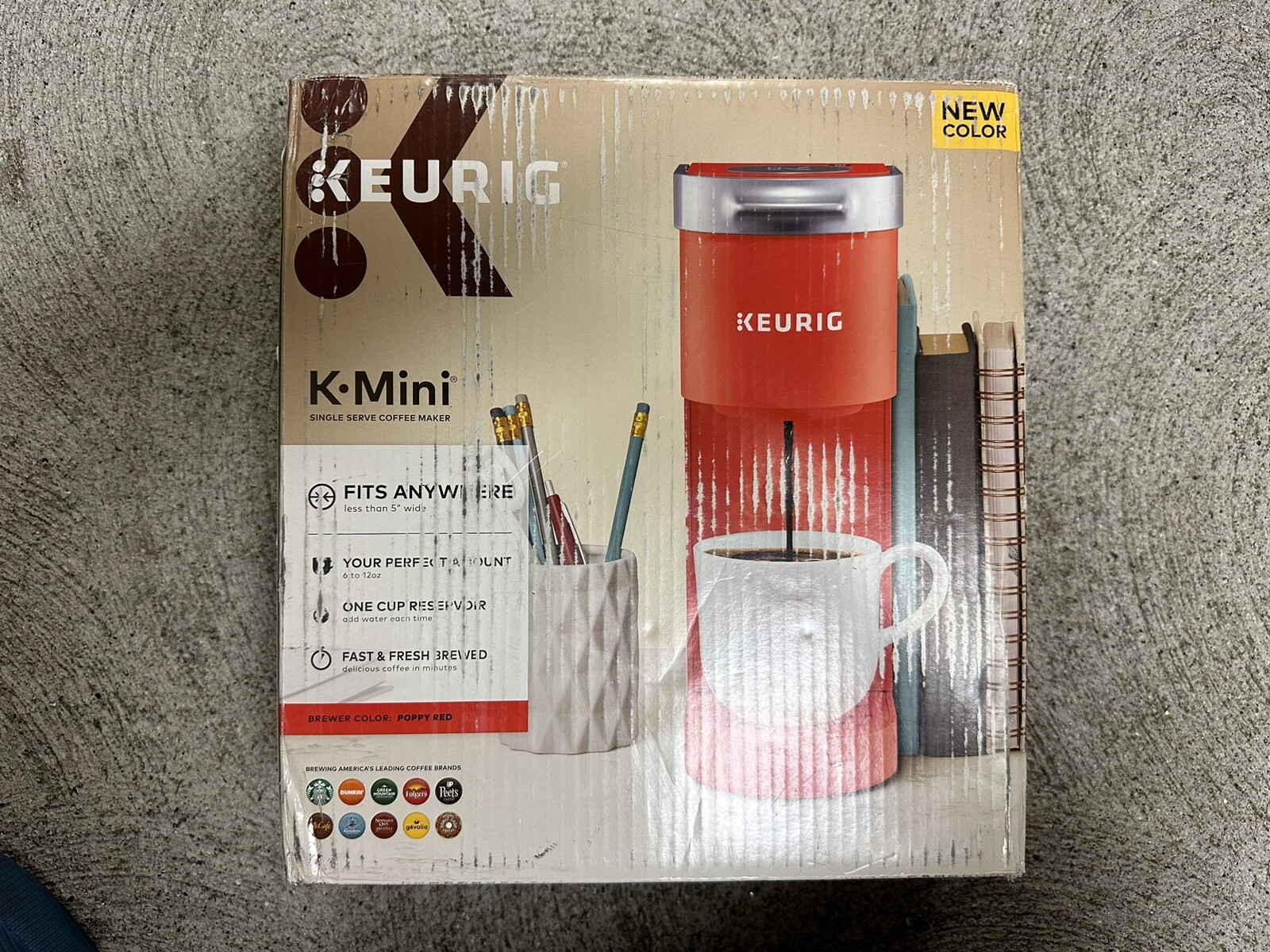 Keurig K-Mini Coffee Maker Single Serve K-Cup Pod Coffee Brewer Poppy ...