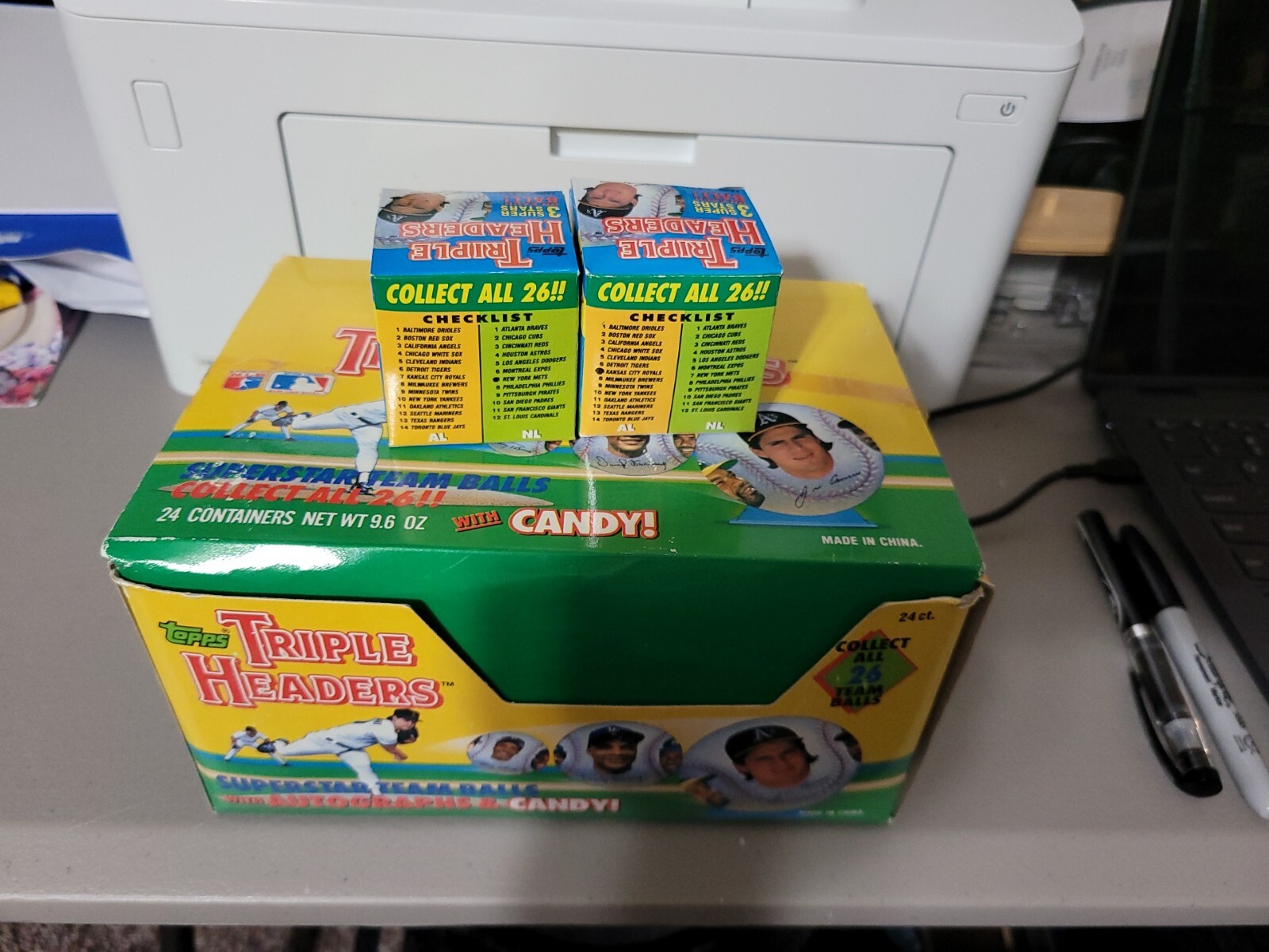 1991 Topps Triple Headers Set 26 Team Balls BV $245 | eBay