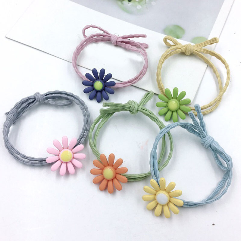 Small Flower Hair Tie Hair Ring Elastic Rubber Band Hair Accessories ...