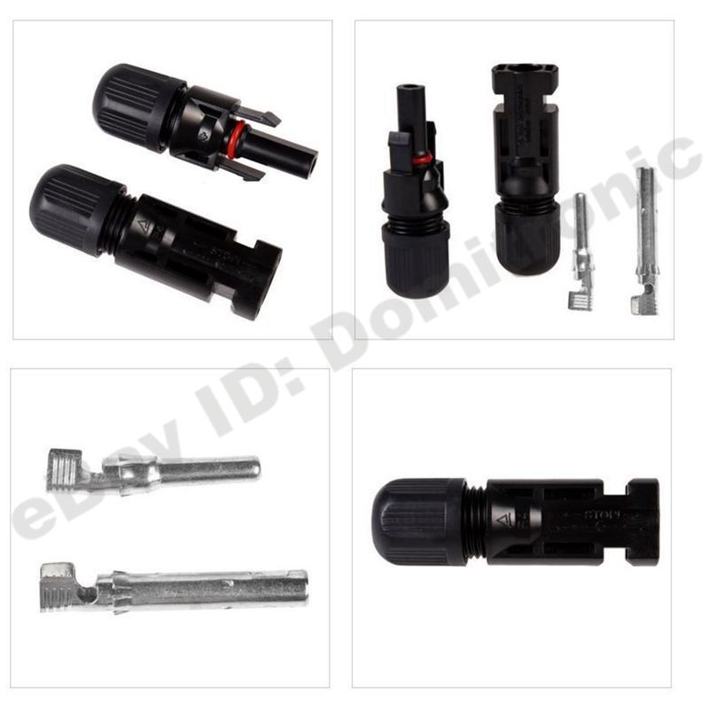 Panel Connector Male + Female Wire Solar Panel Cable Connector ...