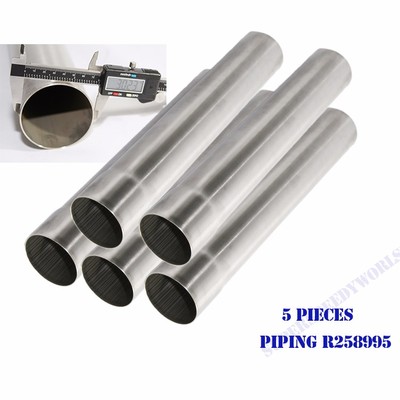 5pc 3" OD to 3" ID Tailpipe Extension 18" SS Exhaust Pipe with Adapter ...