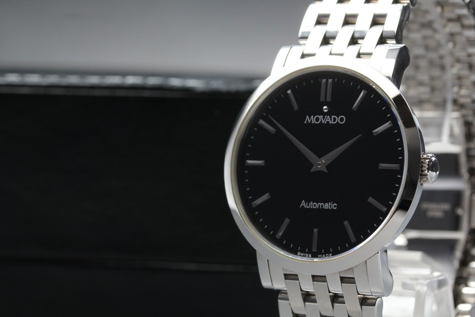 Movado Museum 84.F4.1890 Black Dial Automatic Stainless Steel Swiss Men ...