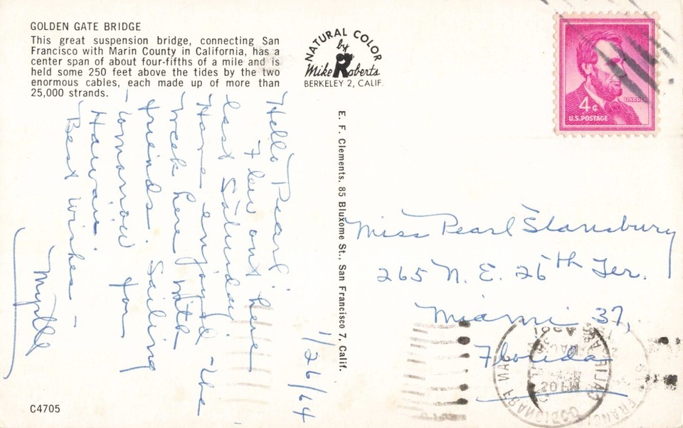 San Francisco California, Golden Gate Bridge Marin County Ship, Vintage ...