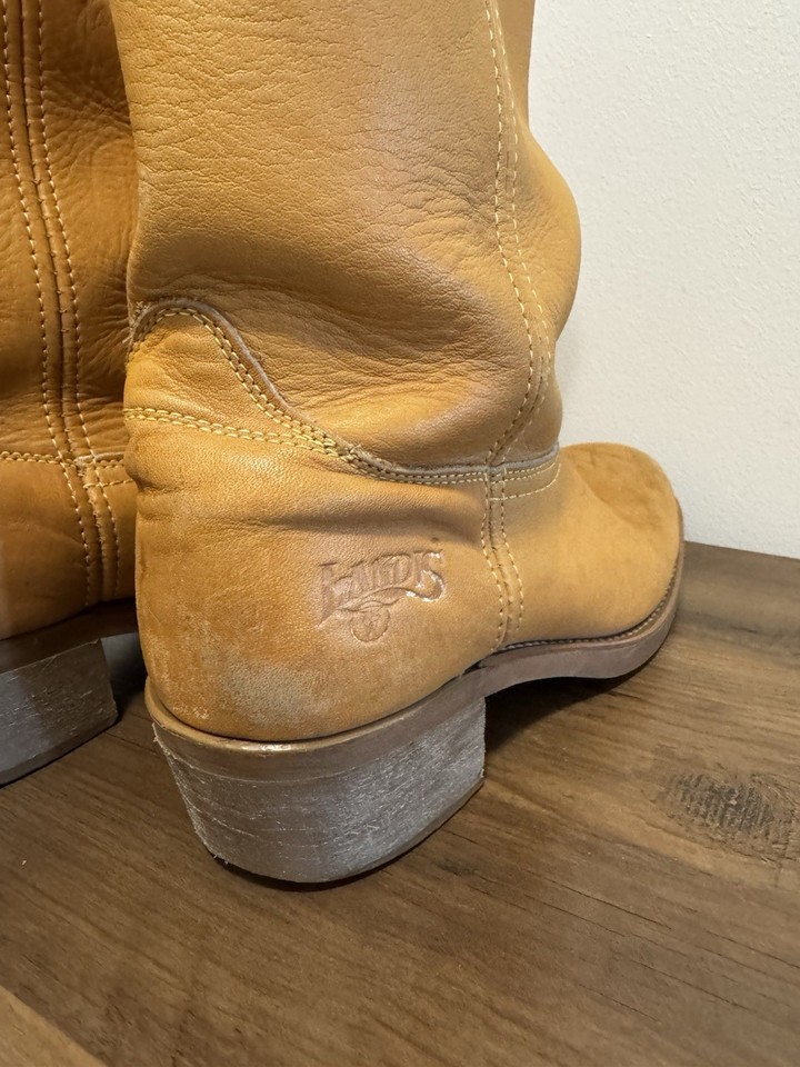 Vintage Landis Mens Size 10 Medium Western Campus Boots Leather Square ...