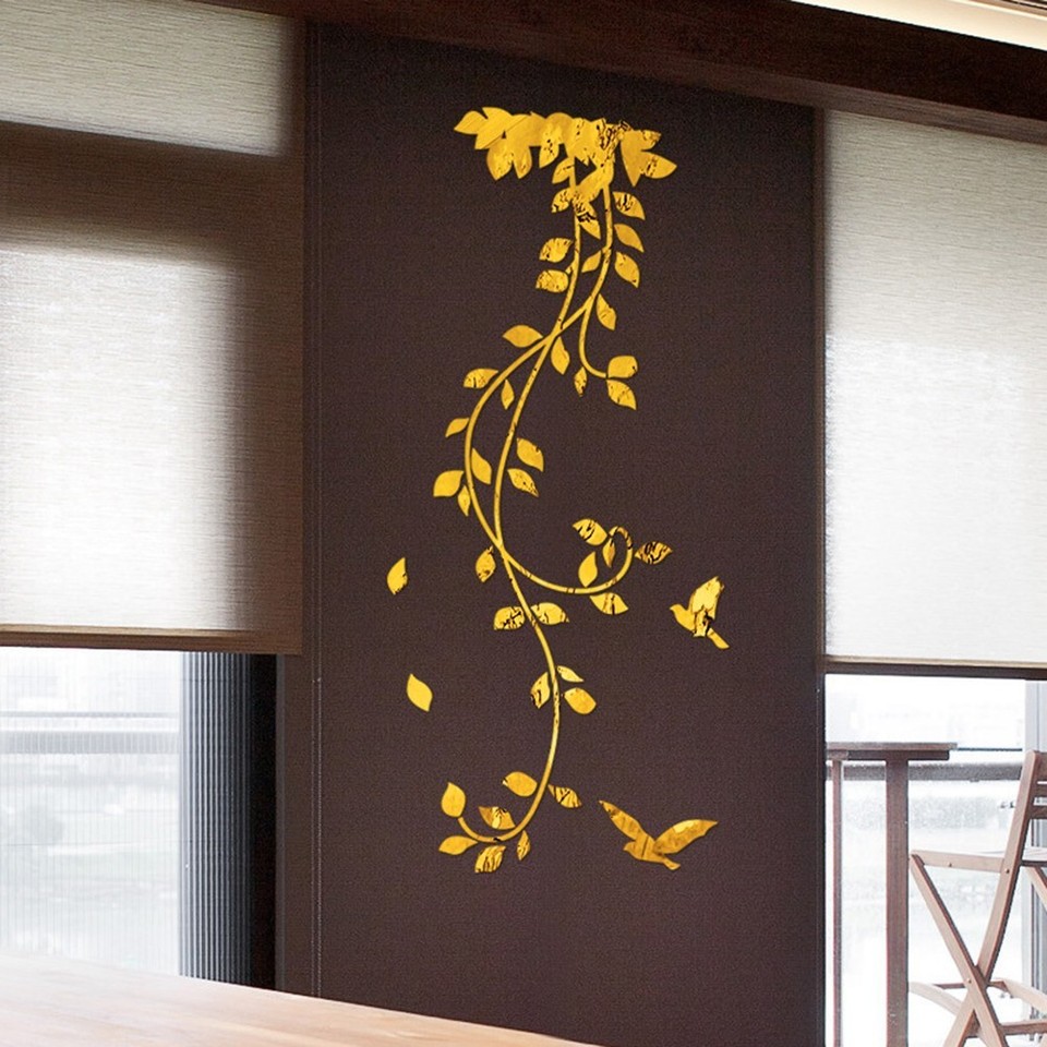 Wall sticker Art Background DIY Decal Decor Home Leaf Mirror Modern ...