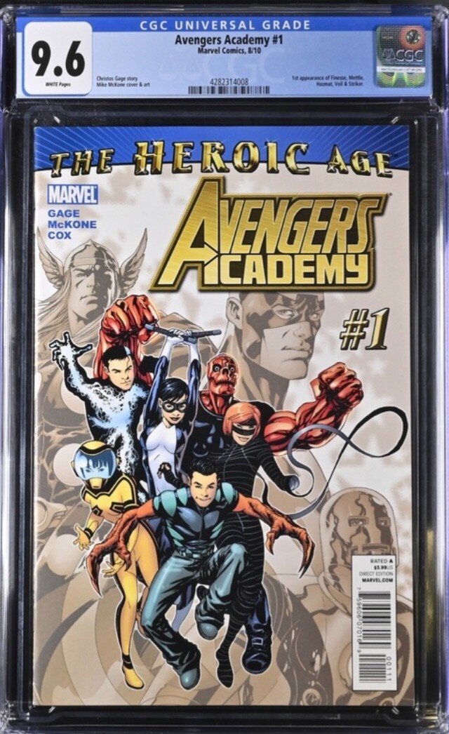 Avengers Academy #1 (2010) CGC 9.6 WHITE PAGES KEY 1st Finesse-Mettle ...