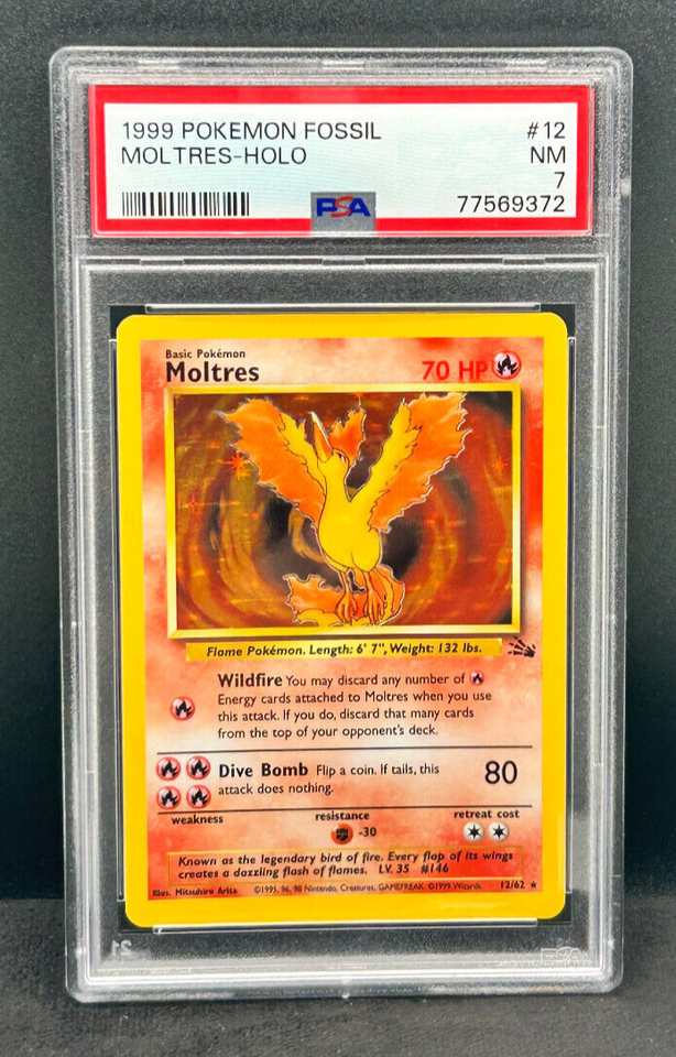 1999 Pokemon Fossil #12 Moltres Holo PSA 7 Graded Pokemon Card | eBay