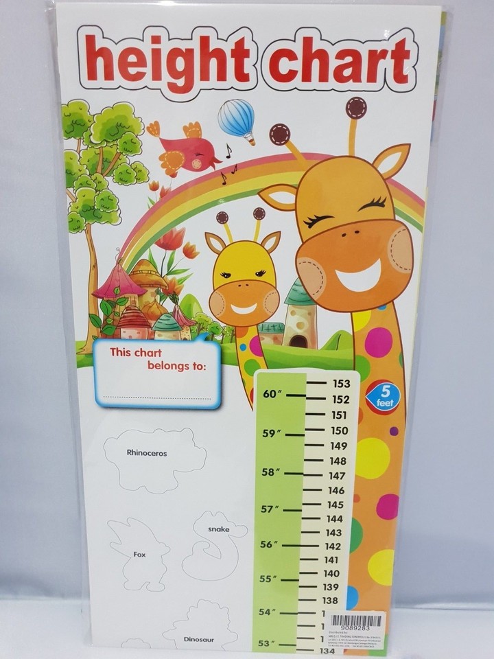 Height Chart with over 40 Stickers , Growth Charts wall stickers UK ...