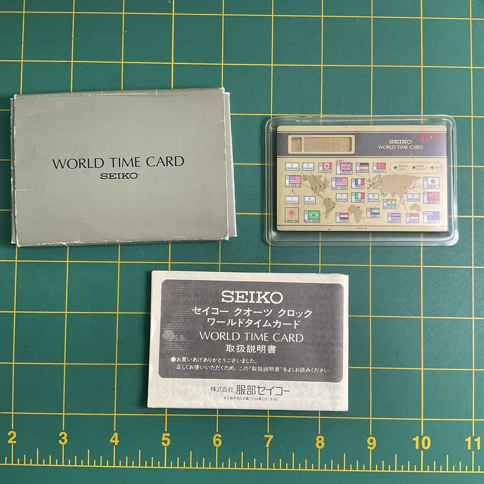 VINTAGE SEIKO WORLD TIME CARD YJ30-4001 FOR PARTS OR REPAIR WATCH J76 ...