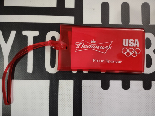 Budweiser Luggage Tag Proud Sponsor USA Olympics 4inx2in | eBay