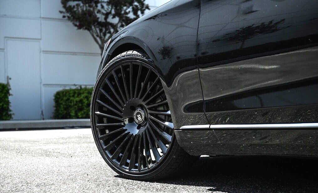 22” RF23 GLOSS BLACK CONCAVE WHEELS FOR MERCEDES W223 S580 S560 S63 ...