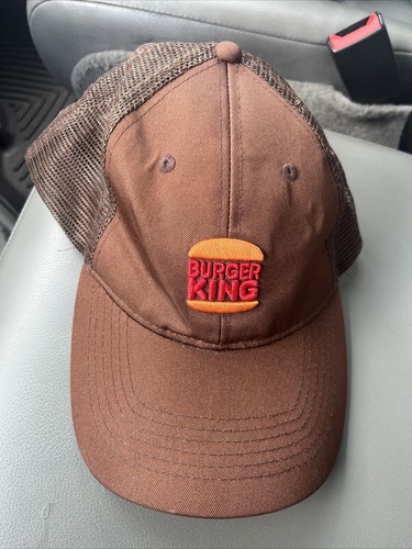 Burger King Hat Ball Cap Mesh Snapback Trucker Brown Orange Unisex | eBay