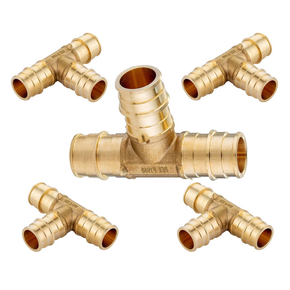 EFIELD 5 To 100 Packs Pex A Expansion Tee 3/4"x3/4"x3/4" Brass Fittings ...