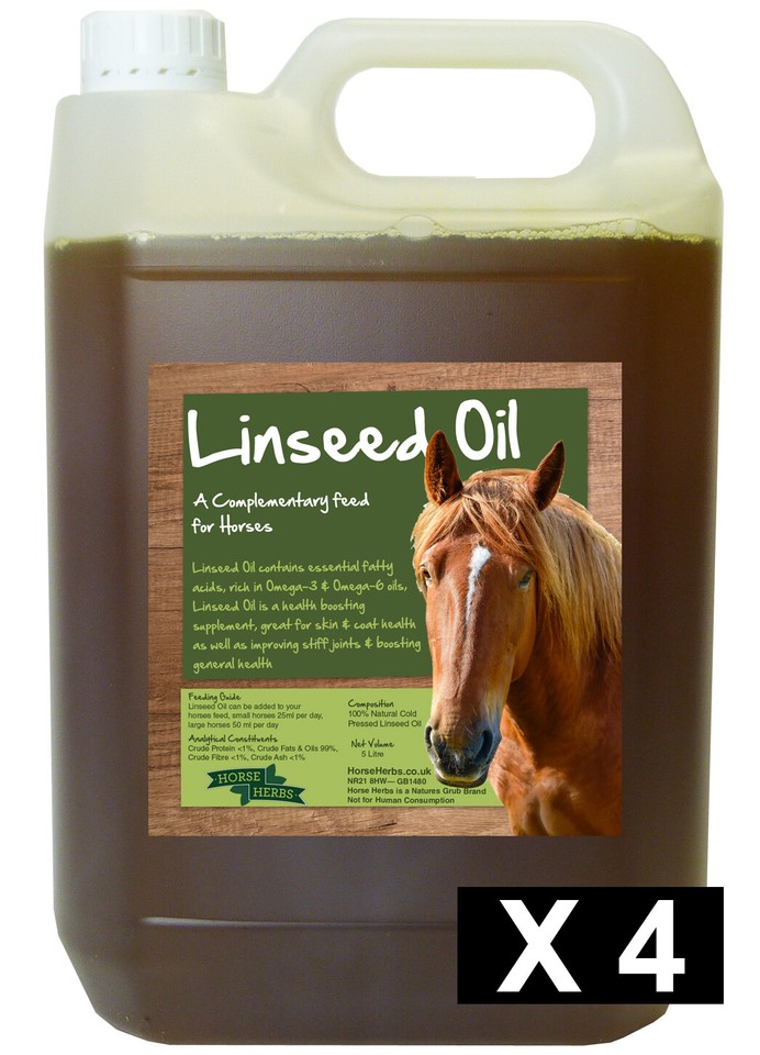 Horse Herbs Linseed Oil - 5ltr, 20ltr- 100% Pure Oil Supplement for ...