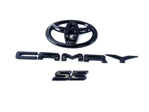 NEW 3PS 2018-2024 TOYOTA CAMRY SE Gloss Black EMBLEM OVERLAY KIT PT948 ...