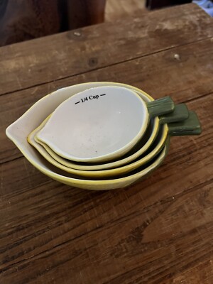 Beautiful Ceramic LEMON Measuring Cups - set of 4 cup Set | eBay
