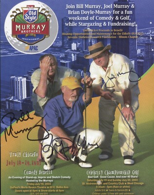 Bill Murray x3 ~ Signed Autographed Murray Brothers 2003 Golf Poster ...
