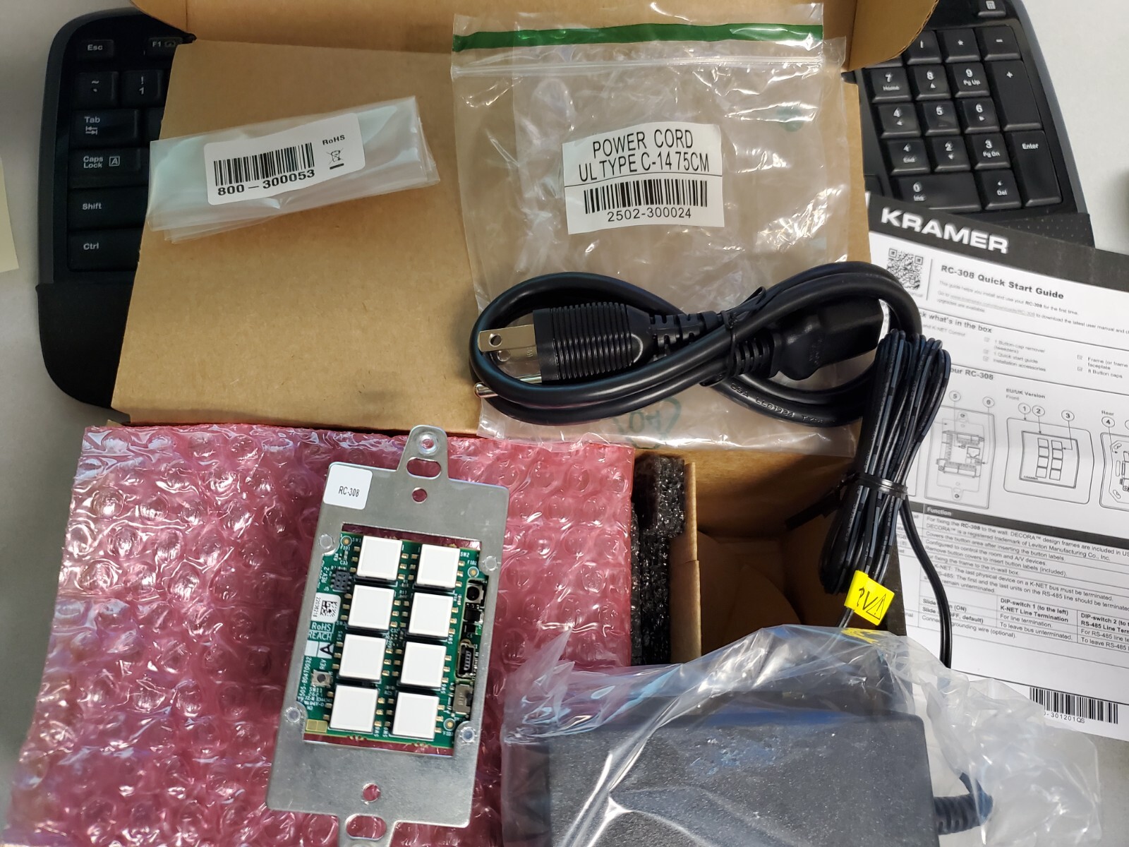 Kramer 8-Button Ethernet and K-NET 1-Gang Control Keypad with PoE (US ...