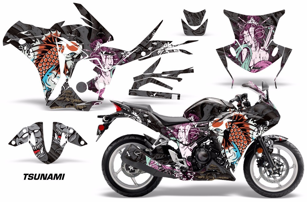 Streetbike Graphic Decals Stickers For Honda CBR250R 2010-2013 TSUNAMI ...