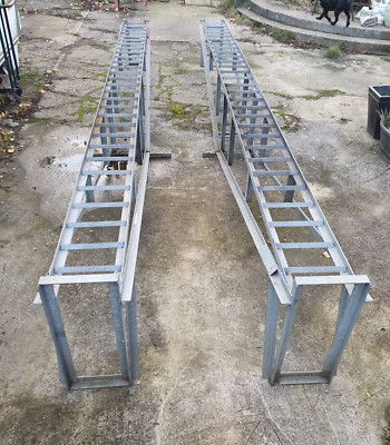 CAR DISPLAY RAMPS METAL 2500kg HEAVY DUTY PAIR WITH EXTENDABLE LOADING ...
