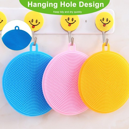 12 Pack - Silicone Sponge Dish Brush Food Grade BPA Free Reusable ...