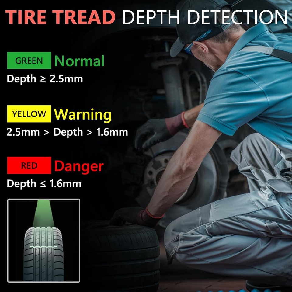 LAUNCH X431 HTD180 Handheld Laser Tire Tread Depth Gauge with Touch ...