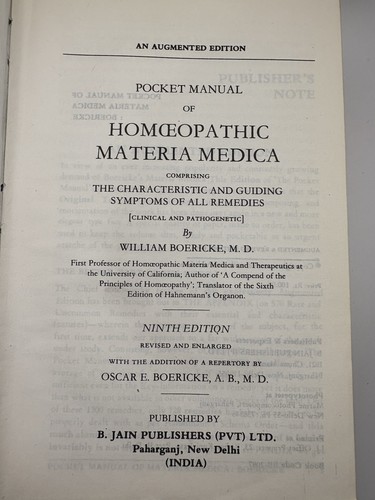 materia medica boericke | eBay