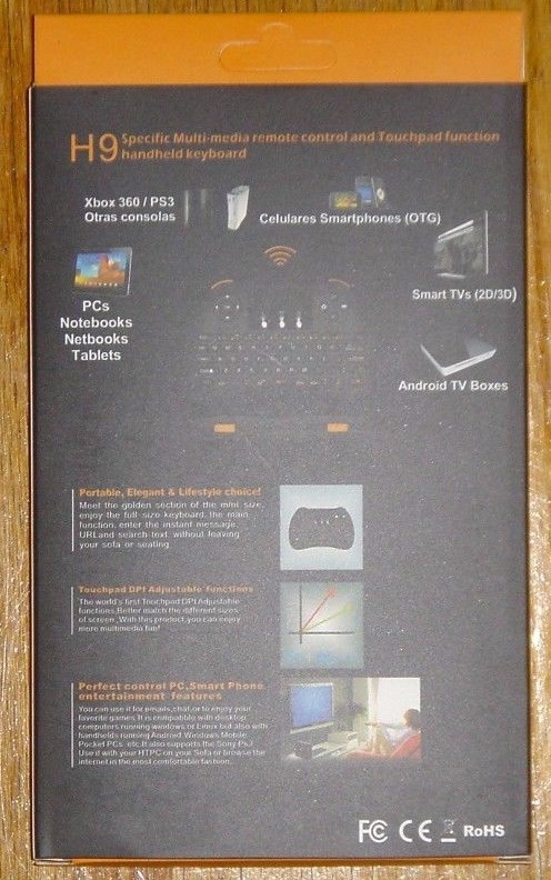 H9 Mini Handheld Wireless Keyboard Air Mouse Combo Remote Control Black ...