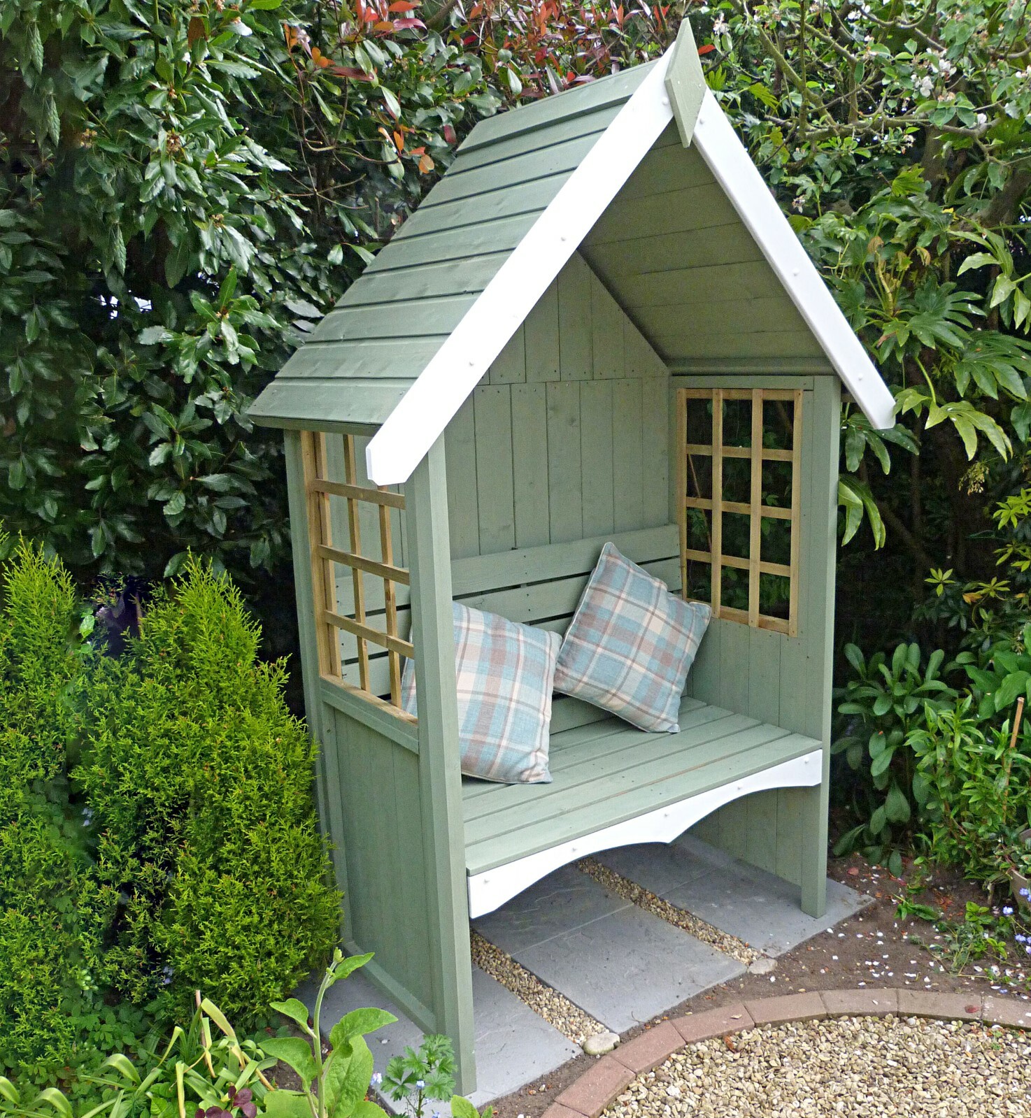 4x2 ARBOUR PRESSURE TREATED 2 SEATER BENCH NATURAL WOODEN GARDEN ARCH ...