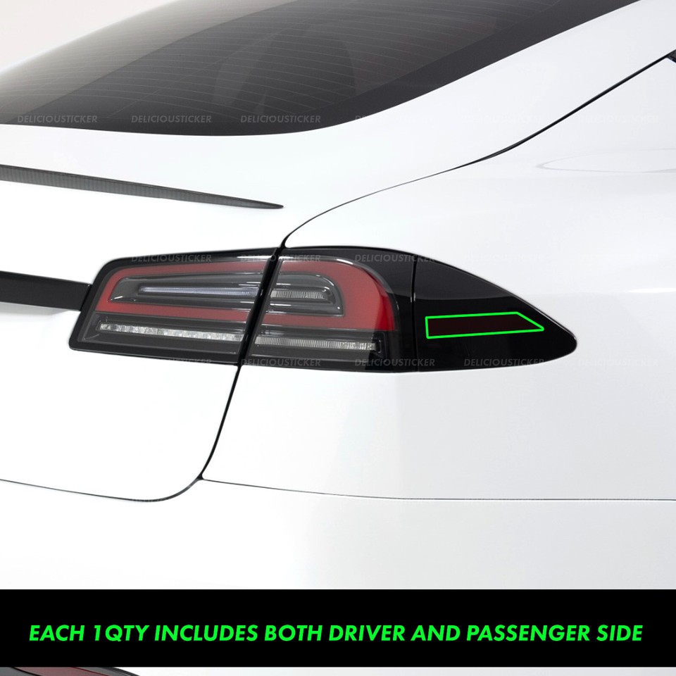 For 2023-2025 Tesla Model S SMOKE Rear Side Marker Tail Tint Overlay ...