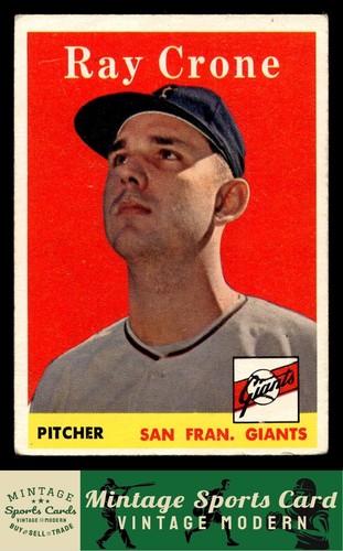 1958 Topps - Ray Crone - #272 San Francisco Giants | eBay