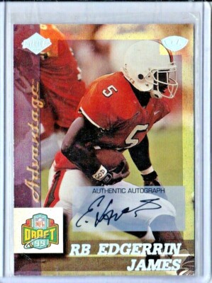 Colts EDGERRIN JAMES #32 autograph signed auto ROOKIE card HOF RC 1999 ...