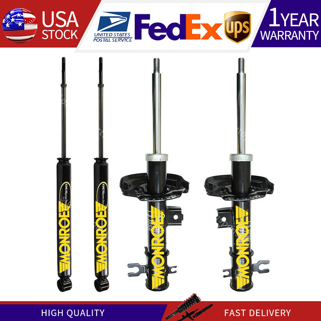 Rear Front Shocks Struts For Chevrolet Spark 1.2L 2015 2014 2013 2012 ...