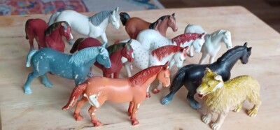Vintage 1988 Funrise Rubber Model Toy Horses/Dog Lot 11 Pretend Play ...
