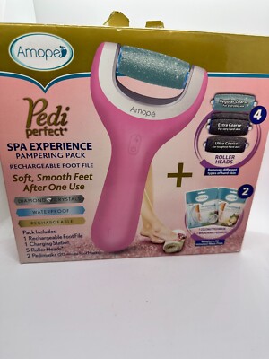 Amope Pedi Perfect Spa Experience KIT Rechargeable Foot File 5 roller ...