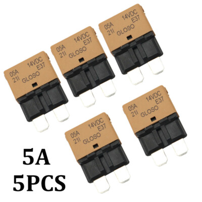 5 Pack 5 Amp Circuit Breakers ATC/ATO Blade Fuse Resettable Auto Car ...