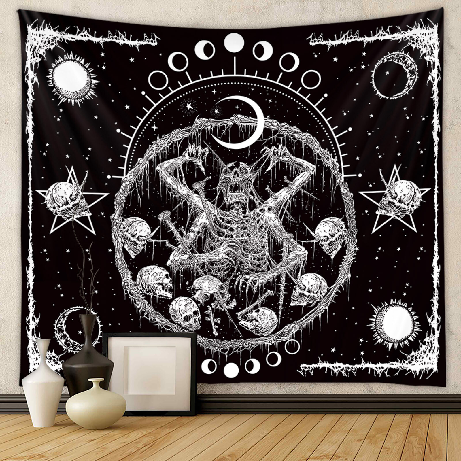 Skeleton Skull Tapestry Tree Wall Hanging Bedspread Tapestries Art Home ...