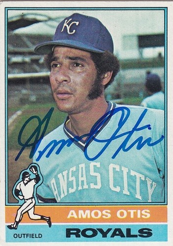 Amos Otis Royals 1976 Topps KC Royals SIGNED CARD AUTOGRAPHED 1969 ...