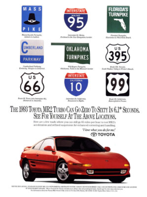 1993 Toyota MR2 Turbo Car vintage 1-page MAGAZINE AD | eBay