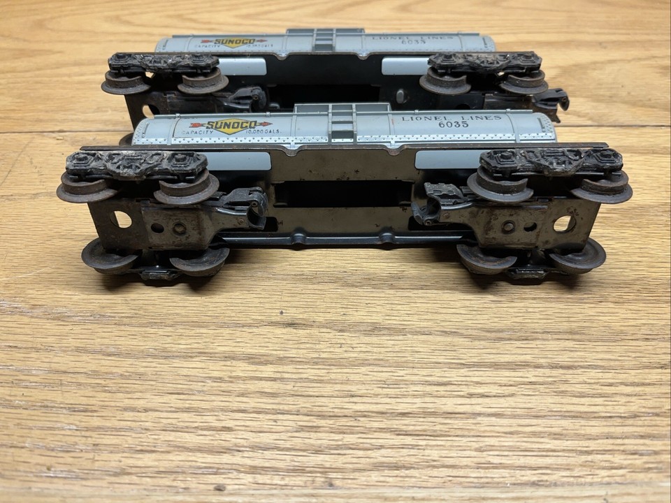 2 Lionel No. 6035 SUNOCO Tank Car - Gray Plastic | eBay