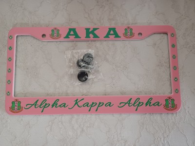 AKA, Alpha Kappa Alpha Sorority Universal Metal License Plate Frame w ...