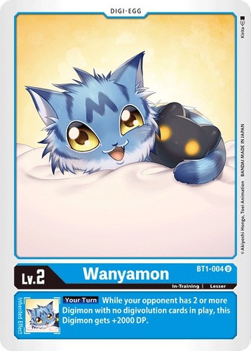 Digimon TCG BT1-004 Wanyamon Uncommon New Evolution Card Game BT1-004 ...