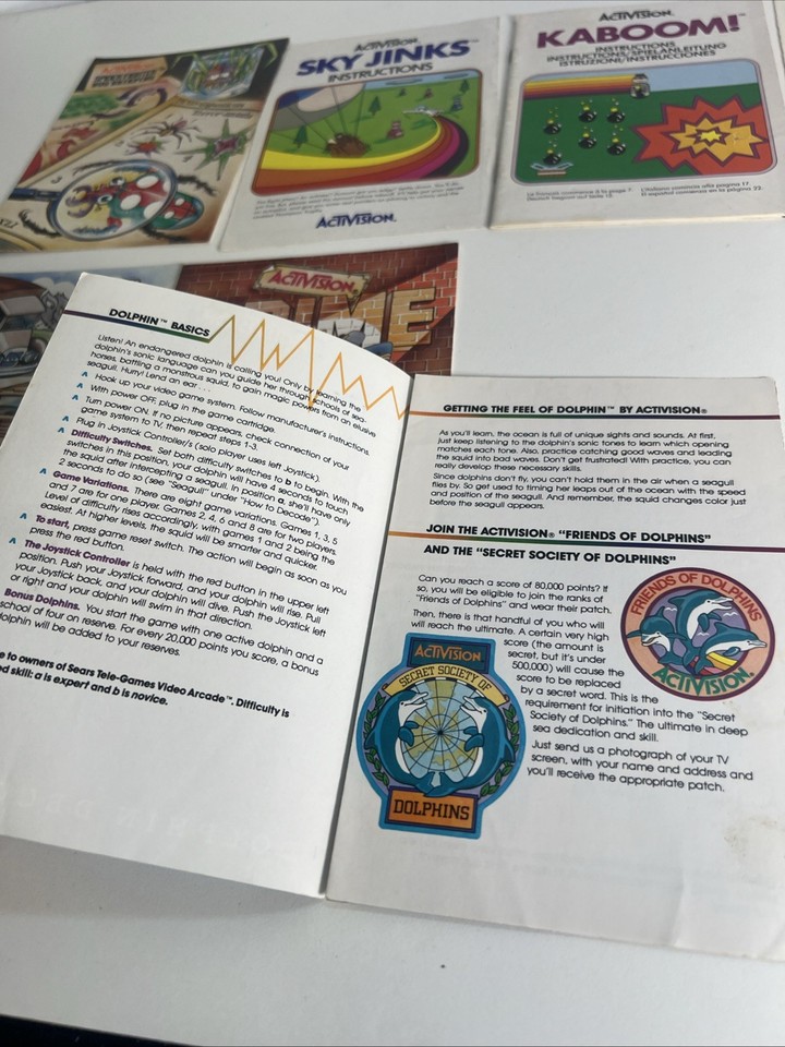 Activision Video Game Manual Lot Of 8, Vintage 1980s, Dolphin Decoder ...